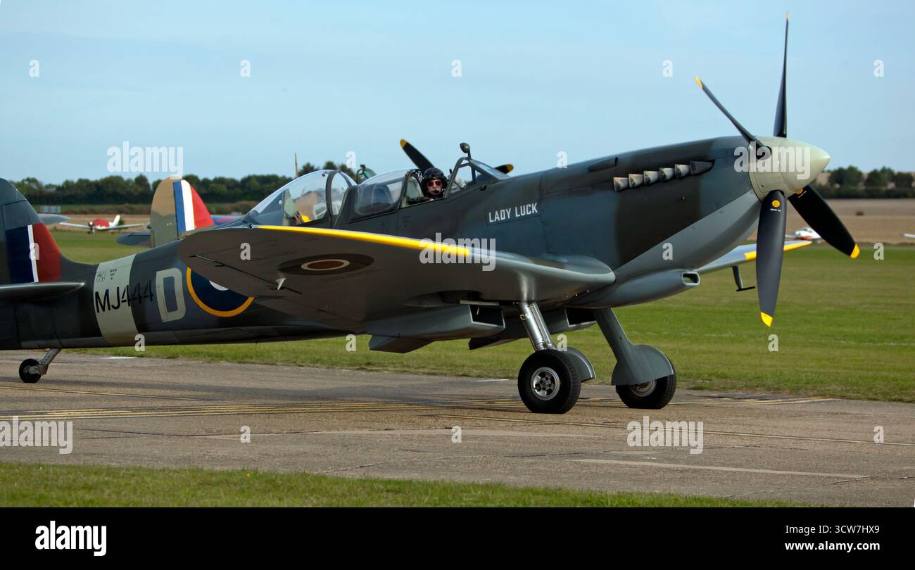 The pilot giving the thumbs up after preforming in a Spitfire MkIXT ...