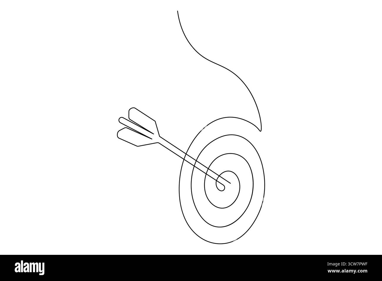 Goal target with arrow icon continuous line drawing minimal outline ...