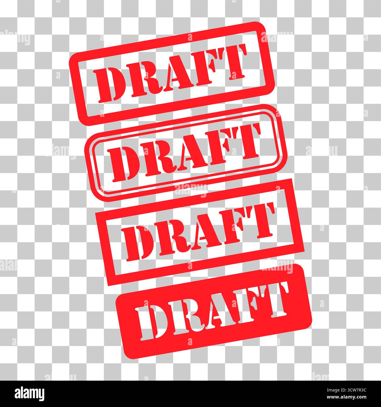 Set of Draft stamp symbol, label sticker sign button, text banner ...