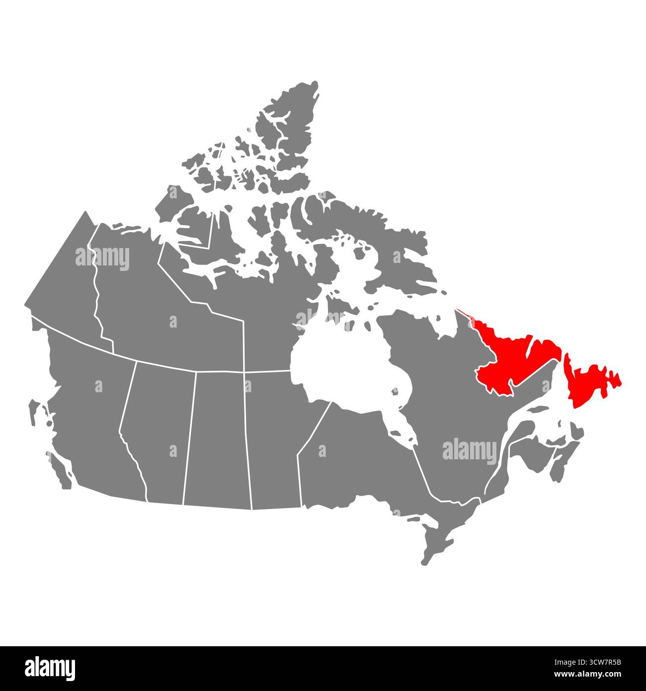Newfoundland and Labrador of Canada map shape, travel web flat vector ...