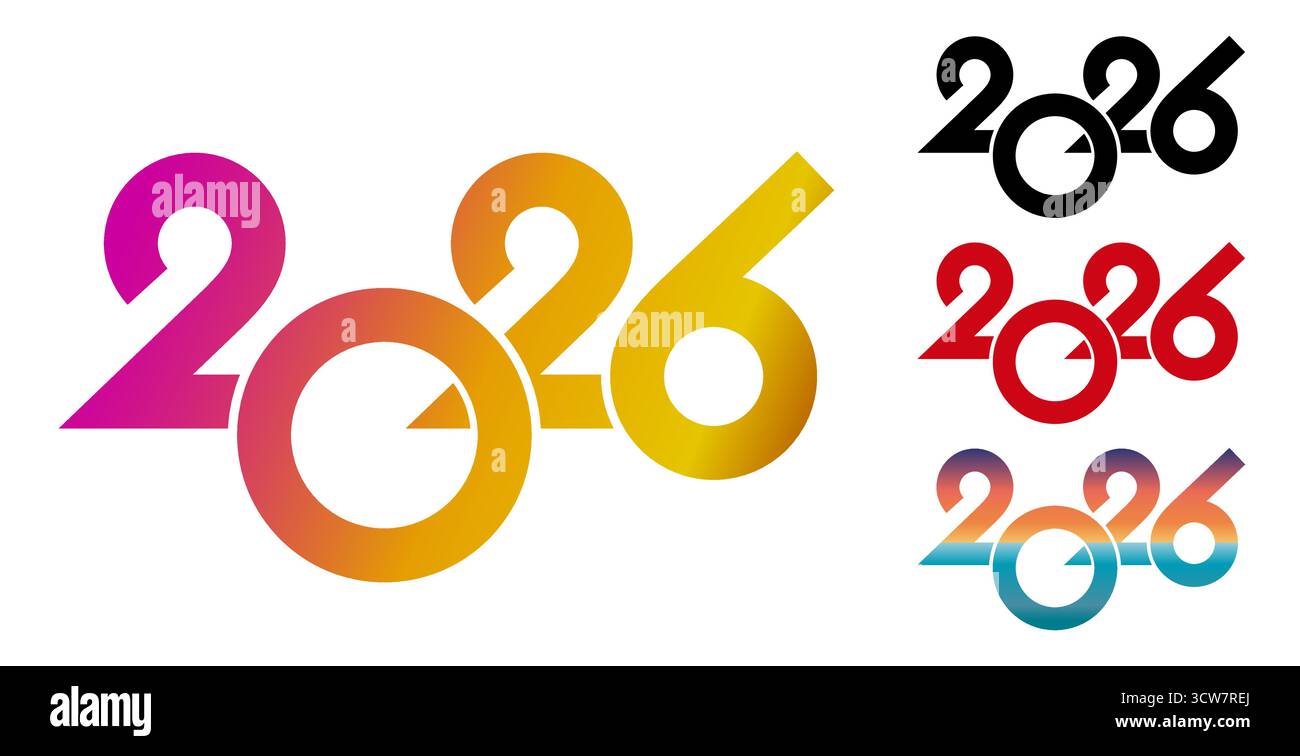 2026 number typography design Stock Vector Images - Alamy