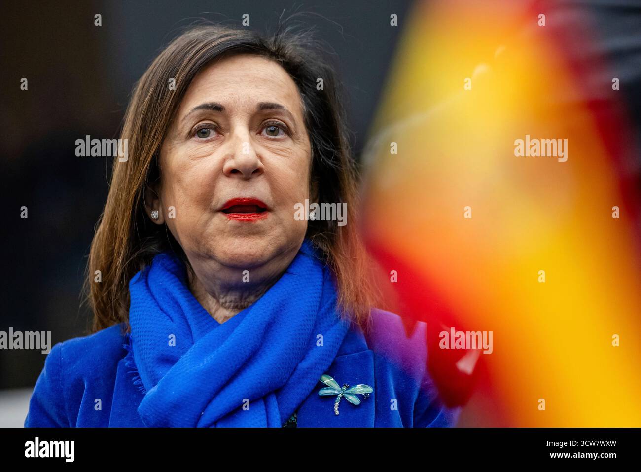 FILE - Spain's Defense Minister Margarita Robles arrives for a meeting ...