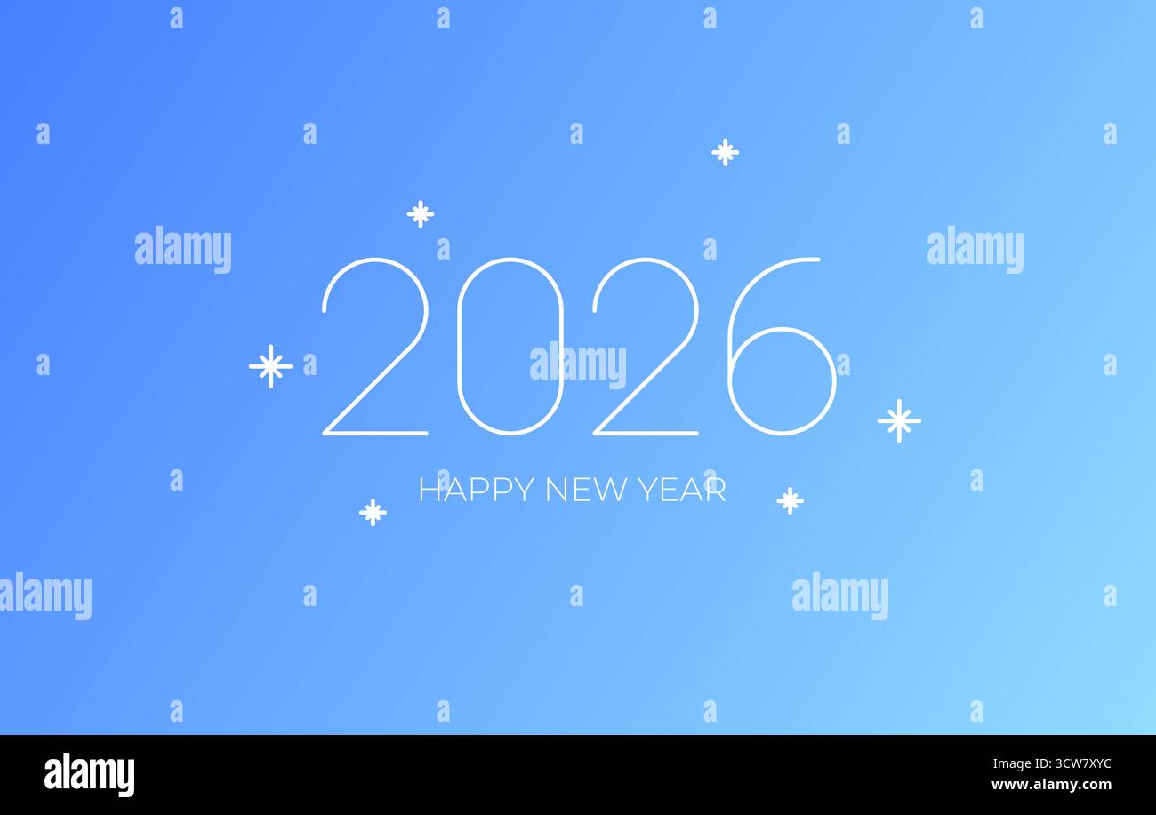 New Year 2026 poster design with minimalistic numbers. Simple stylized ...