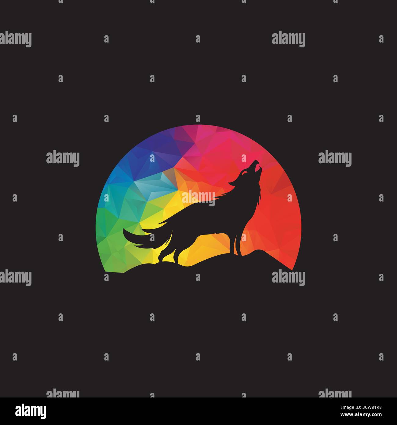 wolf logo design barking logo of wolf Stock Vector Image & Art - Alamy