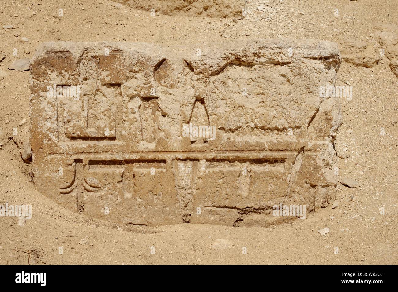 Limestone block with titles of Ra'Wer in relief work, Fourth Dynasty ...
