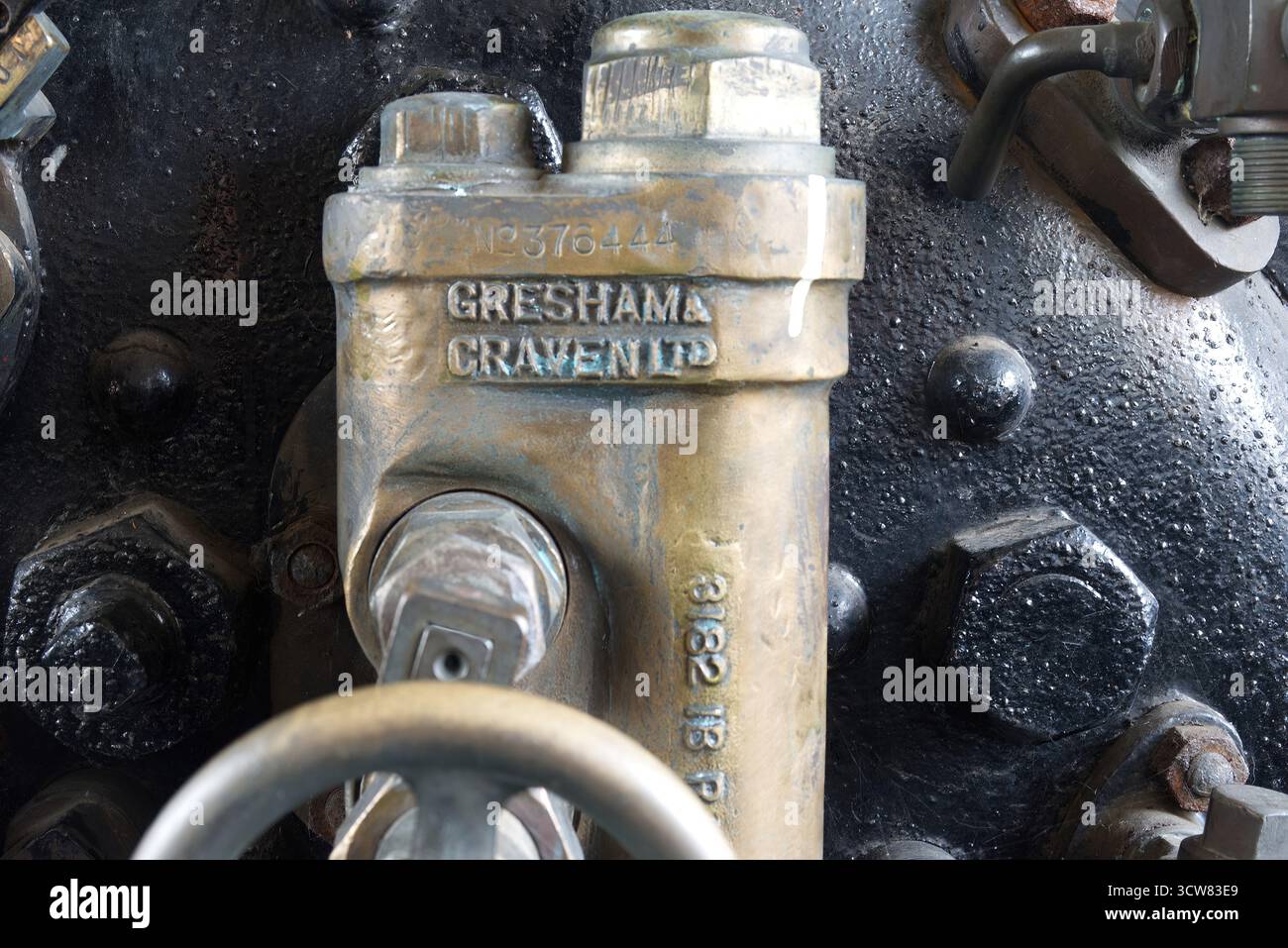 Steam train controls Stock Photo - Alamy