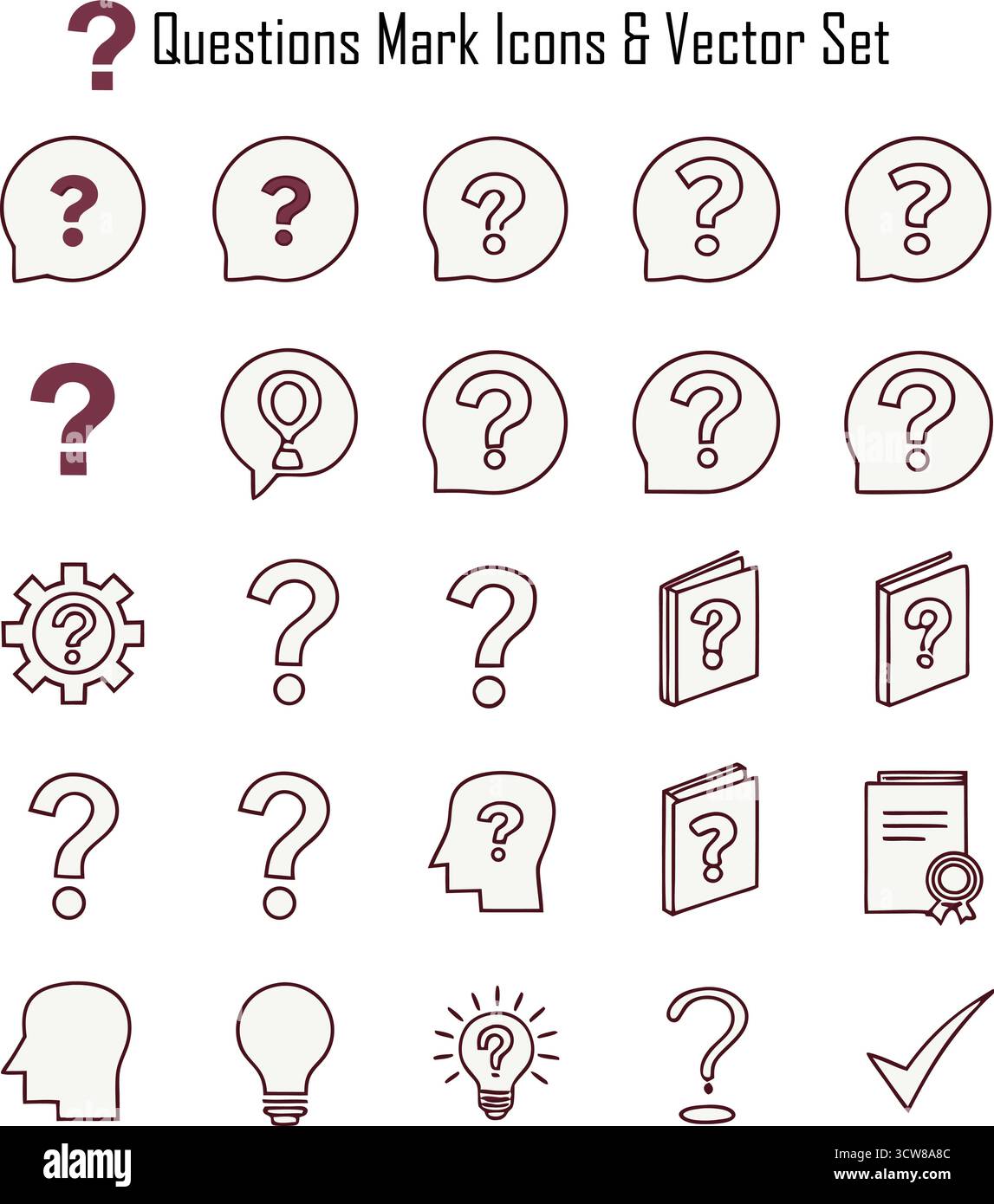 Question Mark Icons and Keywords Collection Stock Vector Image & Art ...