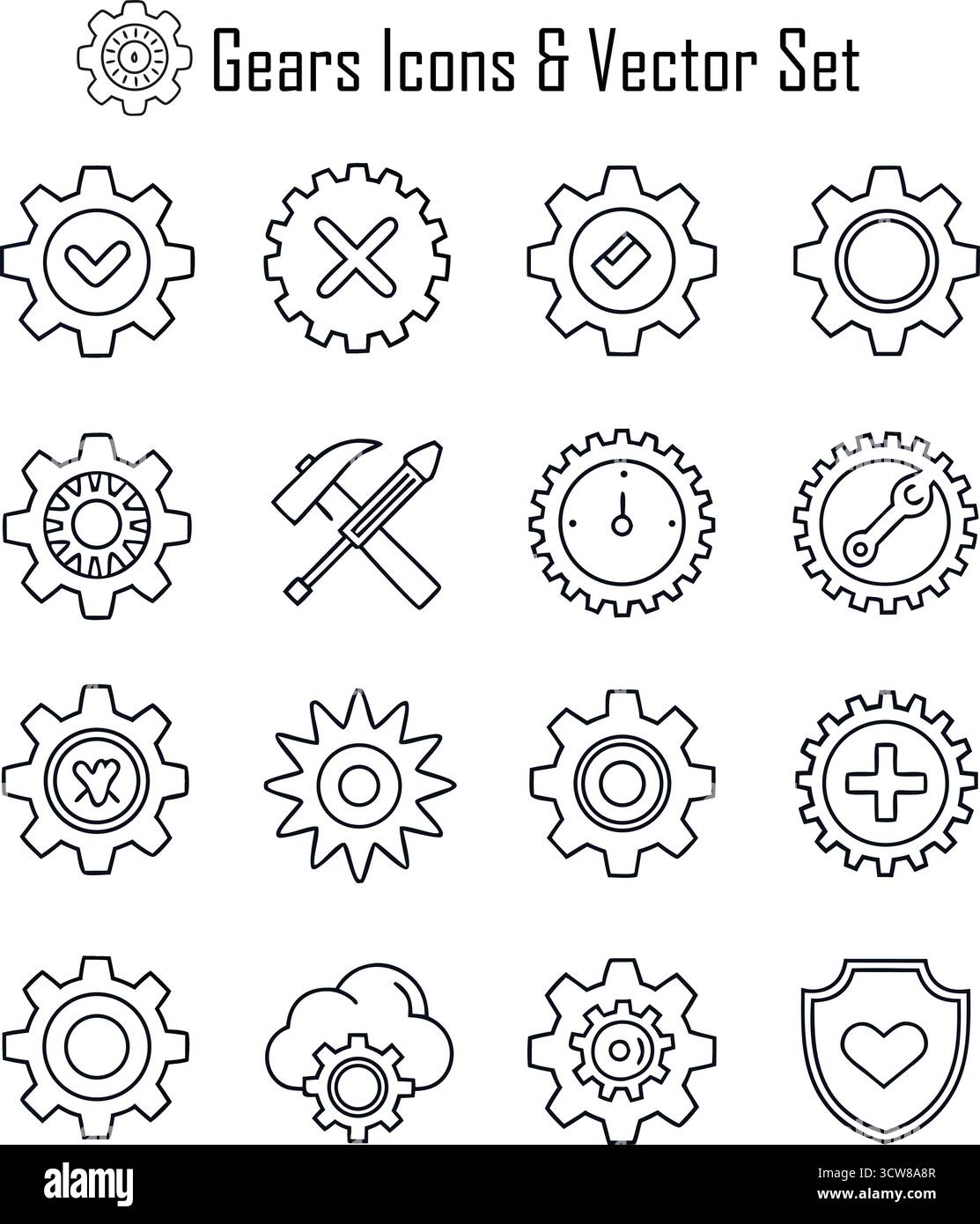 Factory industrial collection icons Cut Out Stock Images & Pictures - Alamy