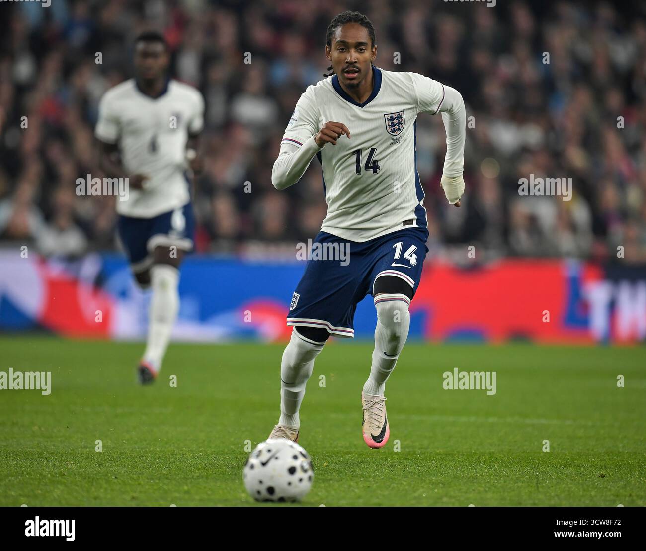Djed Spence of England in action during the International Friendly ...