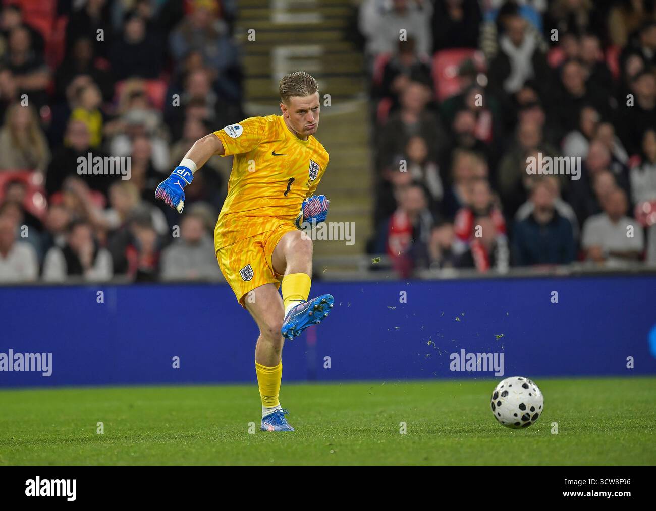Jordon Pickford of England in action during the International Friendly ...