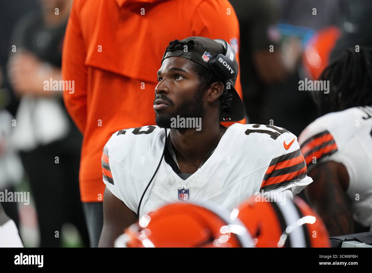 Cleveland Browns quarterback Shedeur Sanders (12) watches from the ...