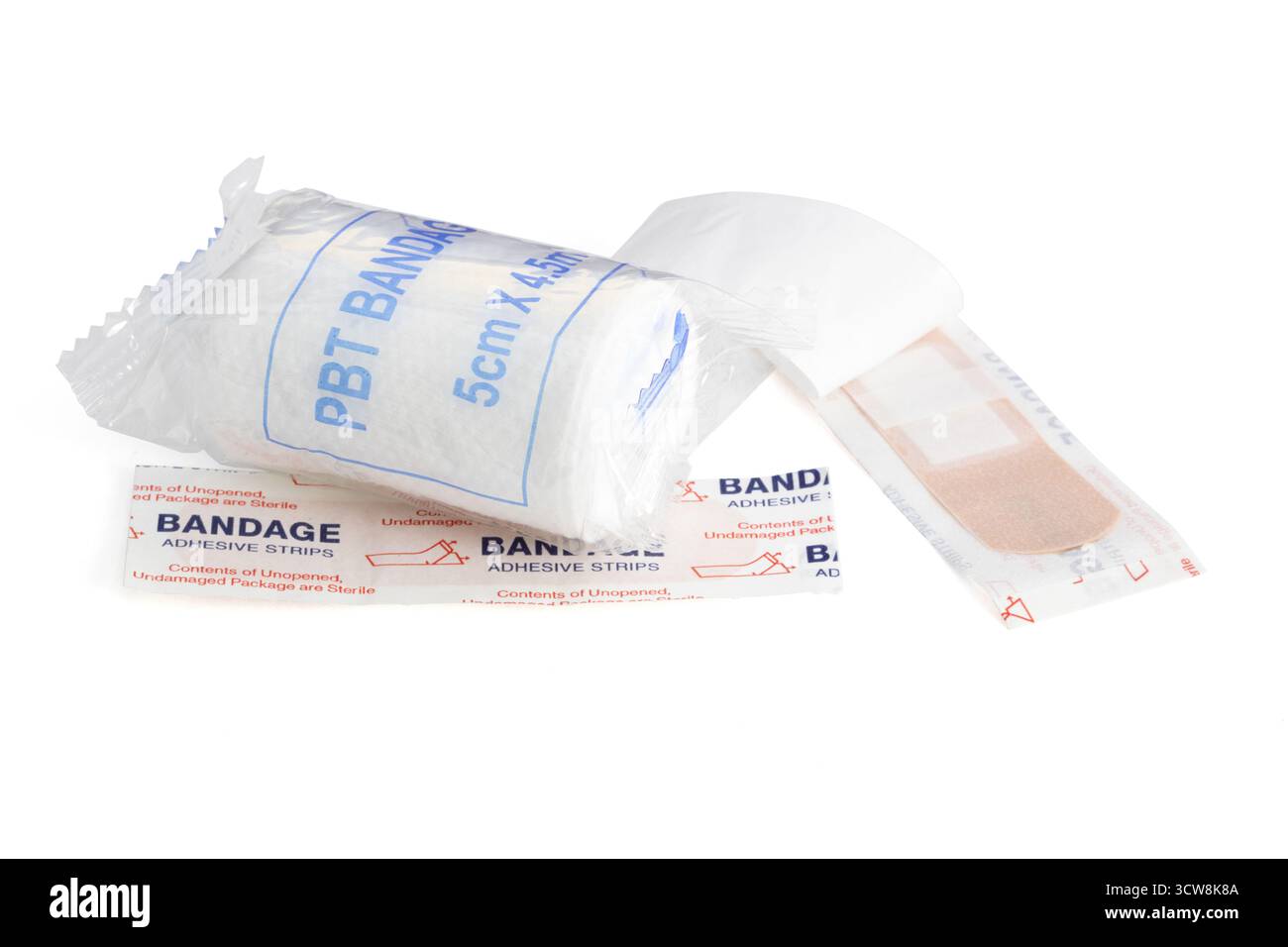 Different adhesive bandage strips on a light background Stock Photo - Alamy