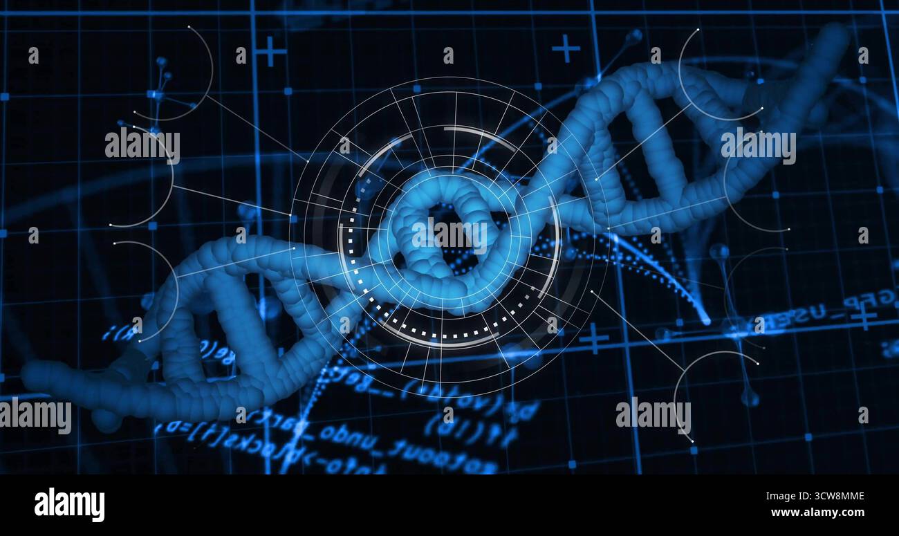 Rotating circular interface dna strand hi-res stock photography and images - Alamy