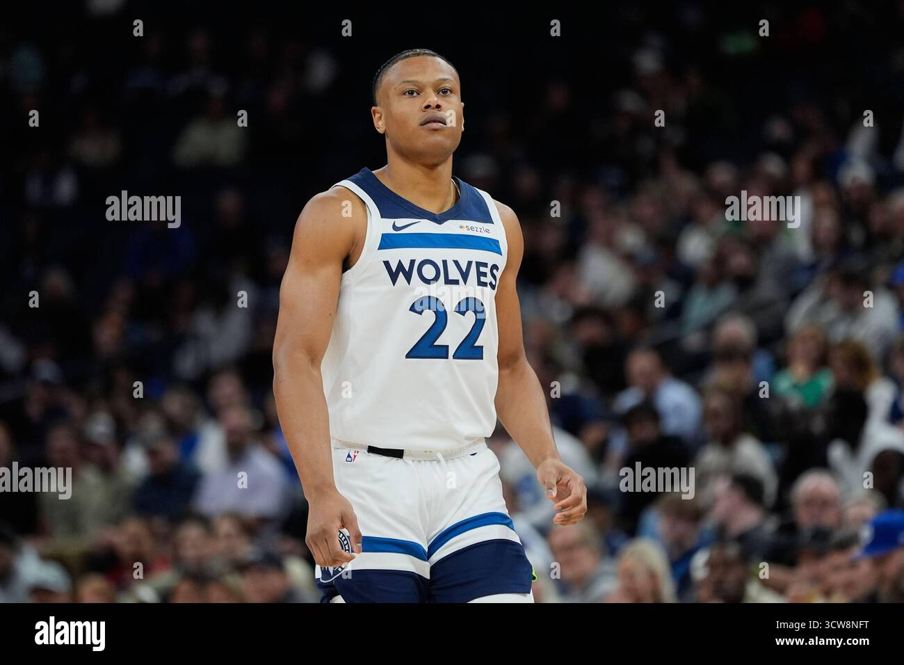 Minnesota Timberwolves guard Jaylen Clark (22) stands on the court ...