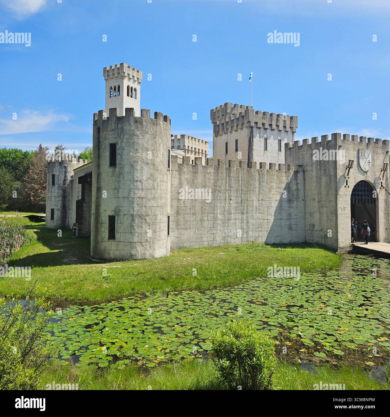 Fairytale Castle in Bellville, Texas, by a Scenic Lily Pond Stock Photo ...