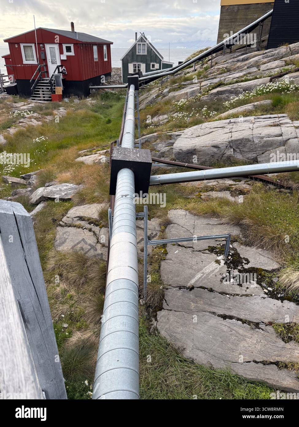 Water pipe with insulation and heating cables. Freezing protection in ...