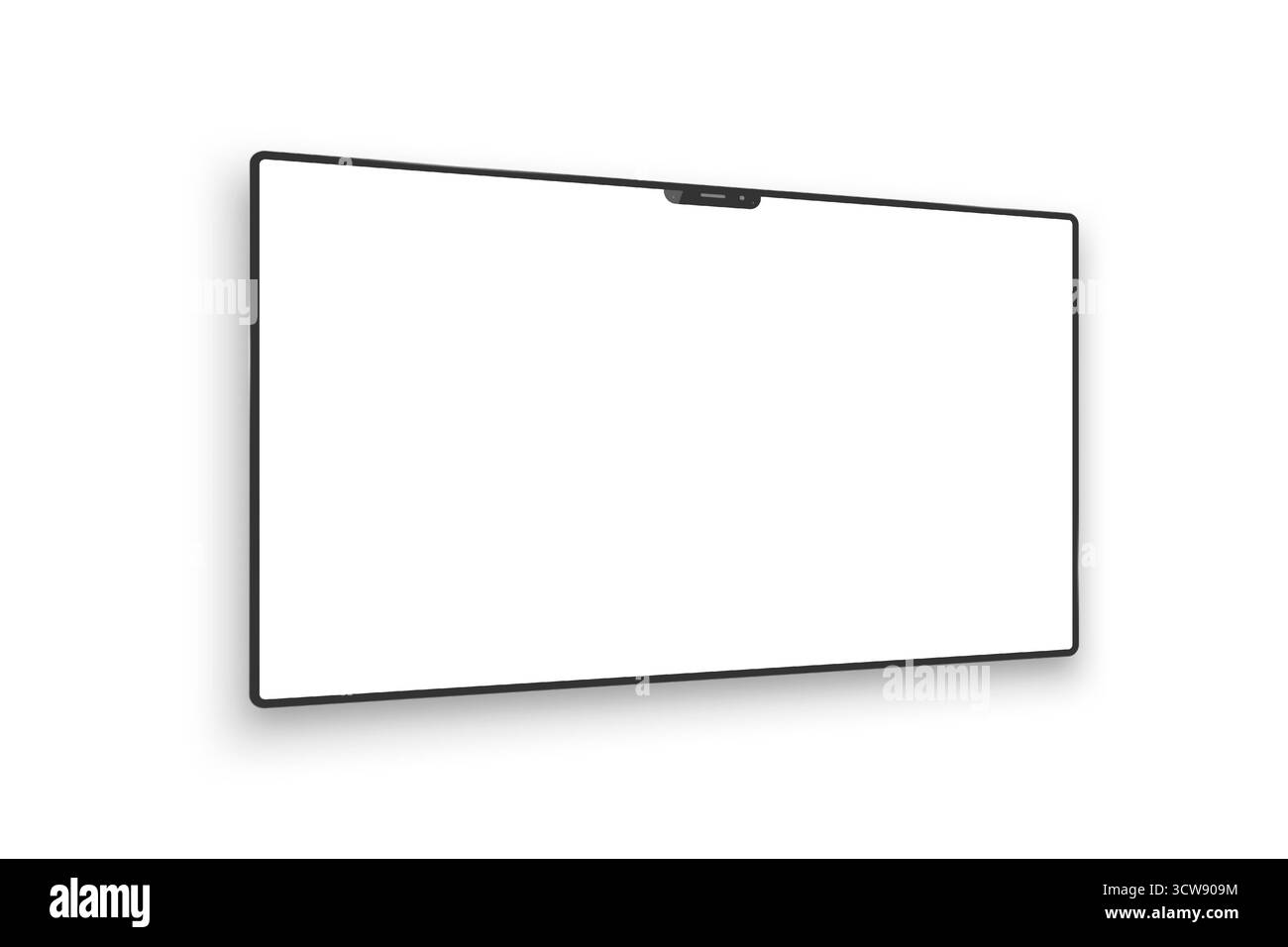 A realistic screen layout placed at an angle on a white background ...