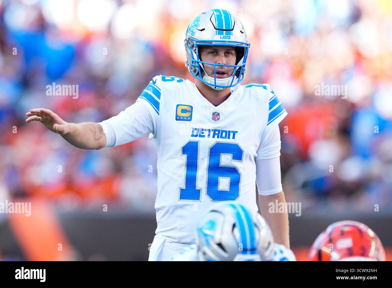 Detroit Lions quarterback Jared Goff (16) gestures during an NFL ...