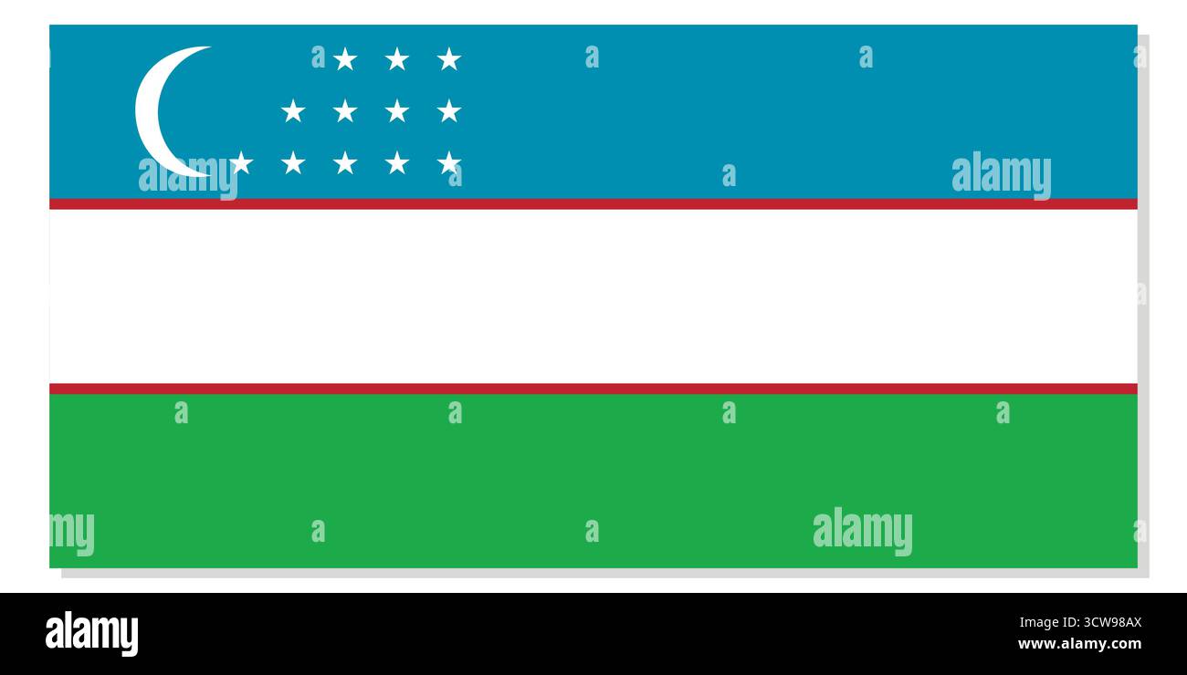 Flag of Uzbekistan. Uzbek national symbol in official colors. Template ...