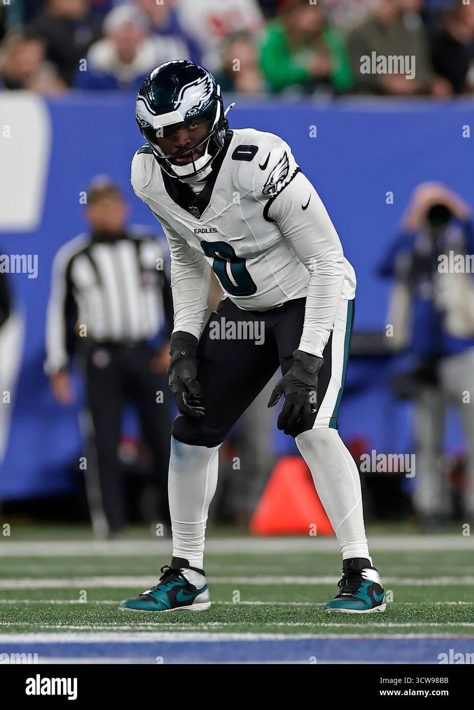 Philadelphia Eagles linebacker Joshua Uche (0) runs during the first ...