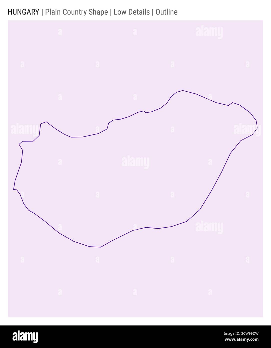 Hungary plain country map. Low details. Outline style. Shape of Hungary ...