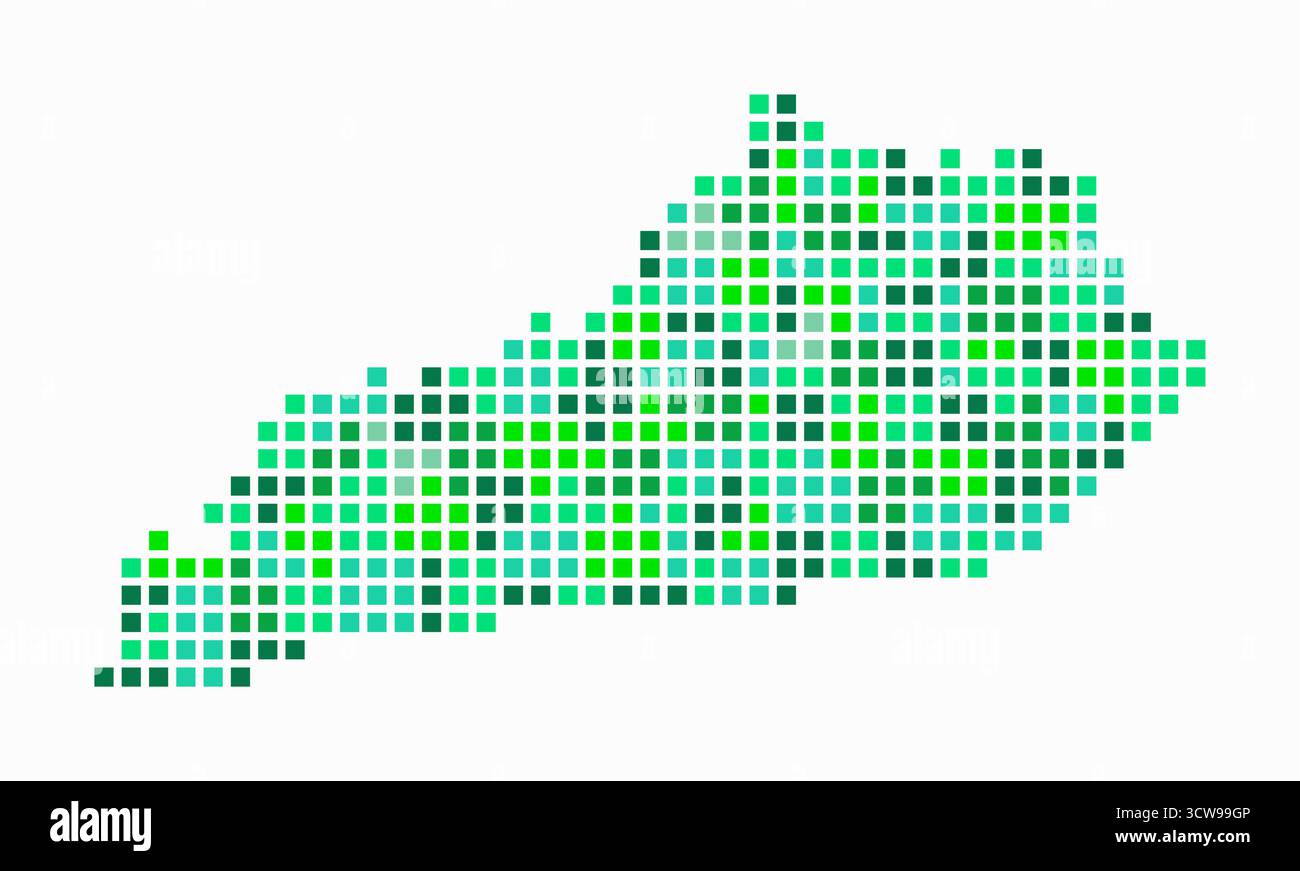 Kentucky dotted map. Digital style map of the state on white background ...