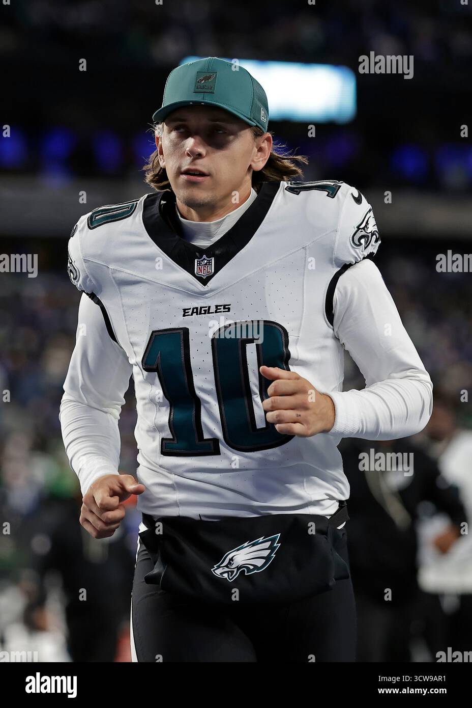 Philadelphia Eagles punter Braden Mann (10) runs off the field during ...