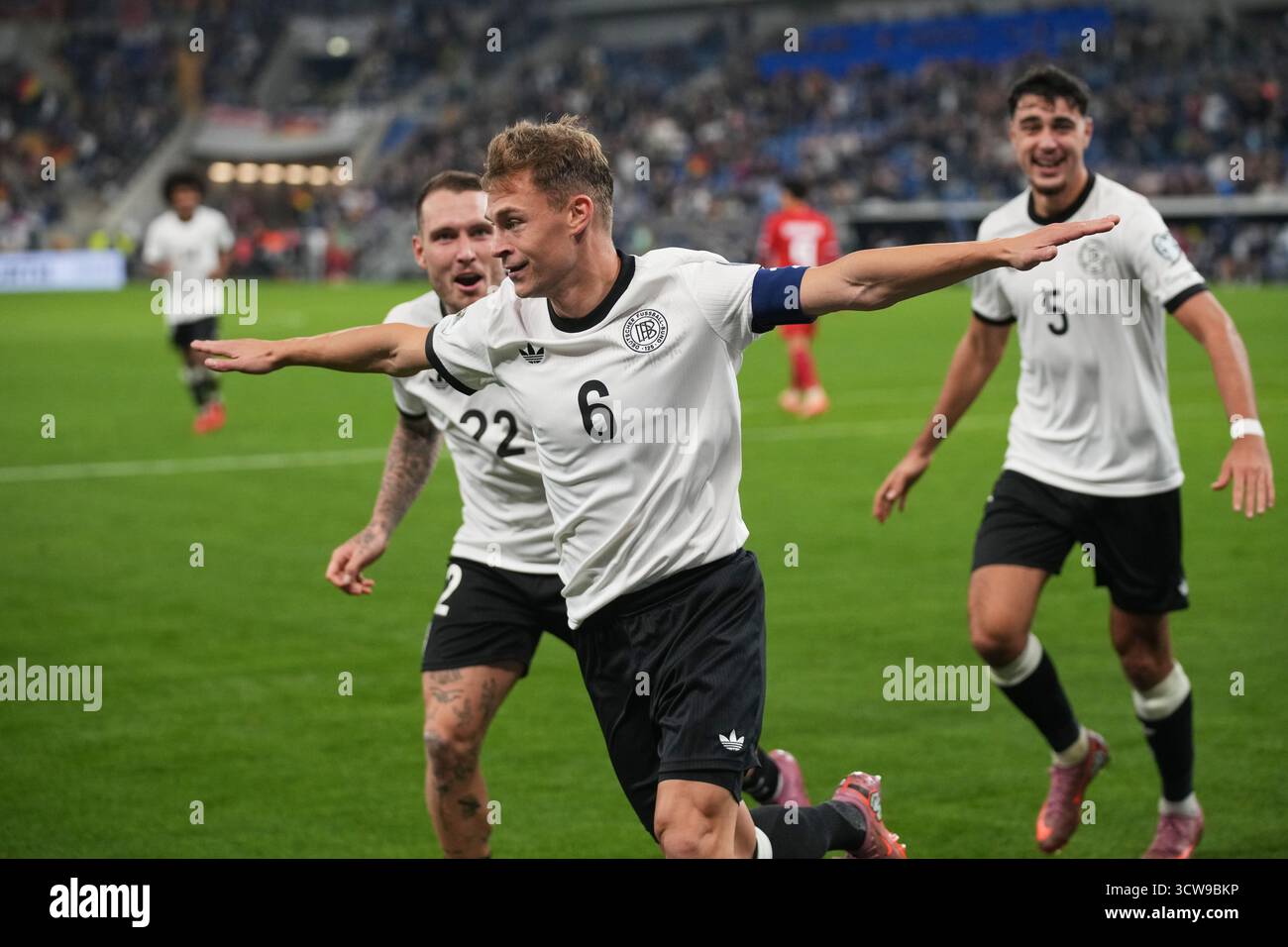 Germany's Joshua Kimmich celebrates after he scored his side's 4th goal ...