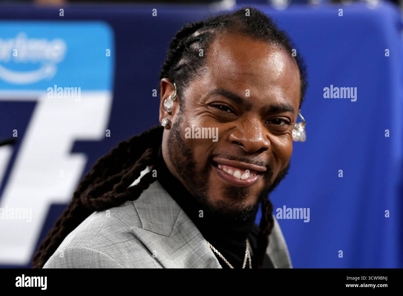 Former NFL player Richard Sherman is seen during the second half of an ...