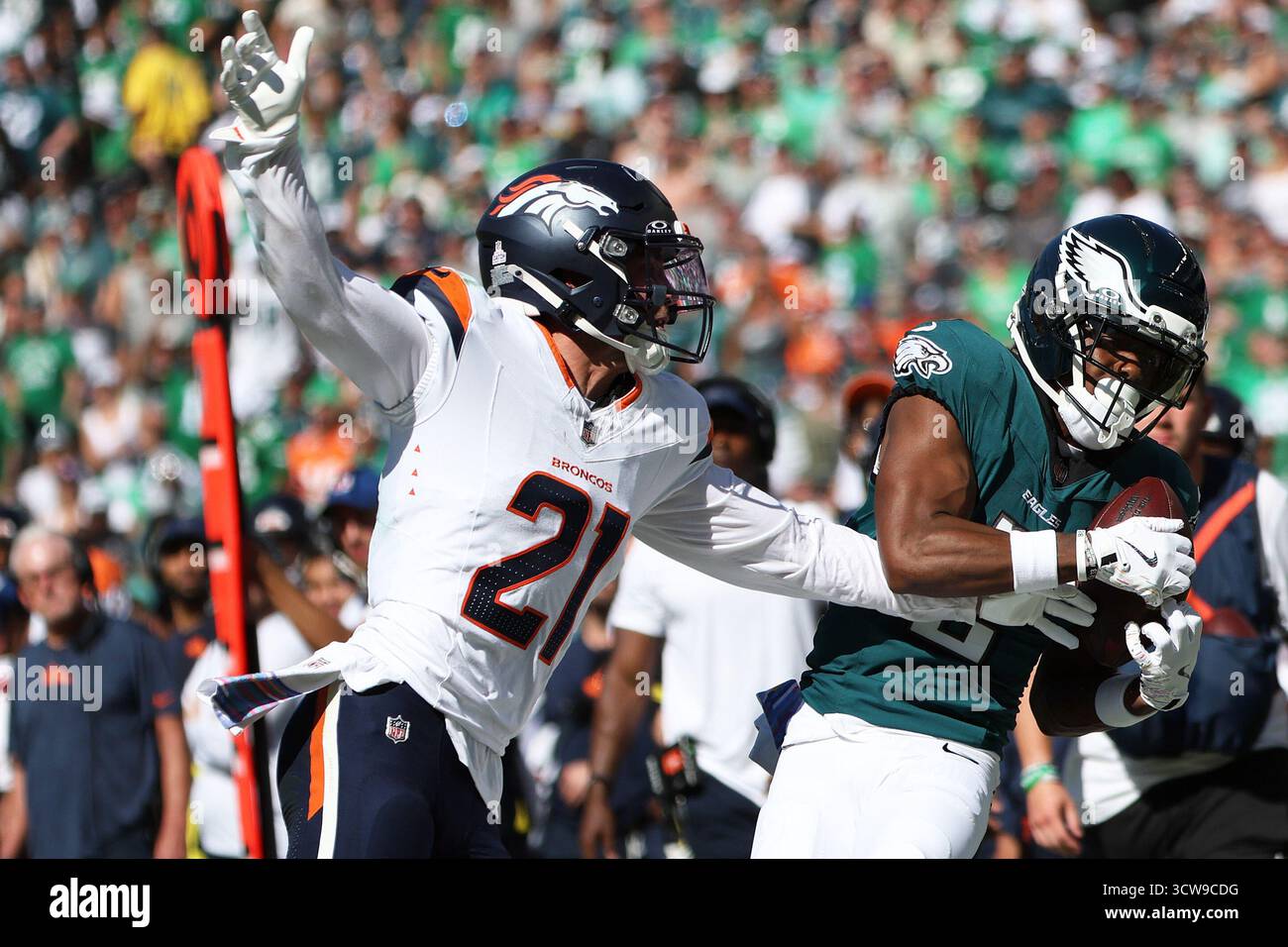 Philadelphia Eagles wide receiver Jahan Dotson (2) attempts to haul in ...