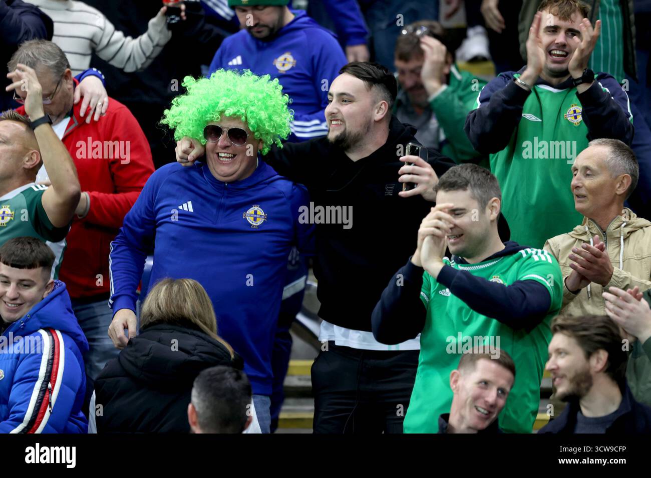 Northern Ireland fans celebrate in the stands after the FIFA World Cup ...