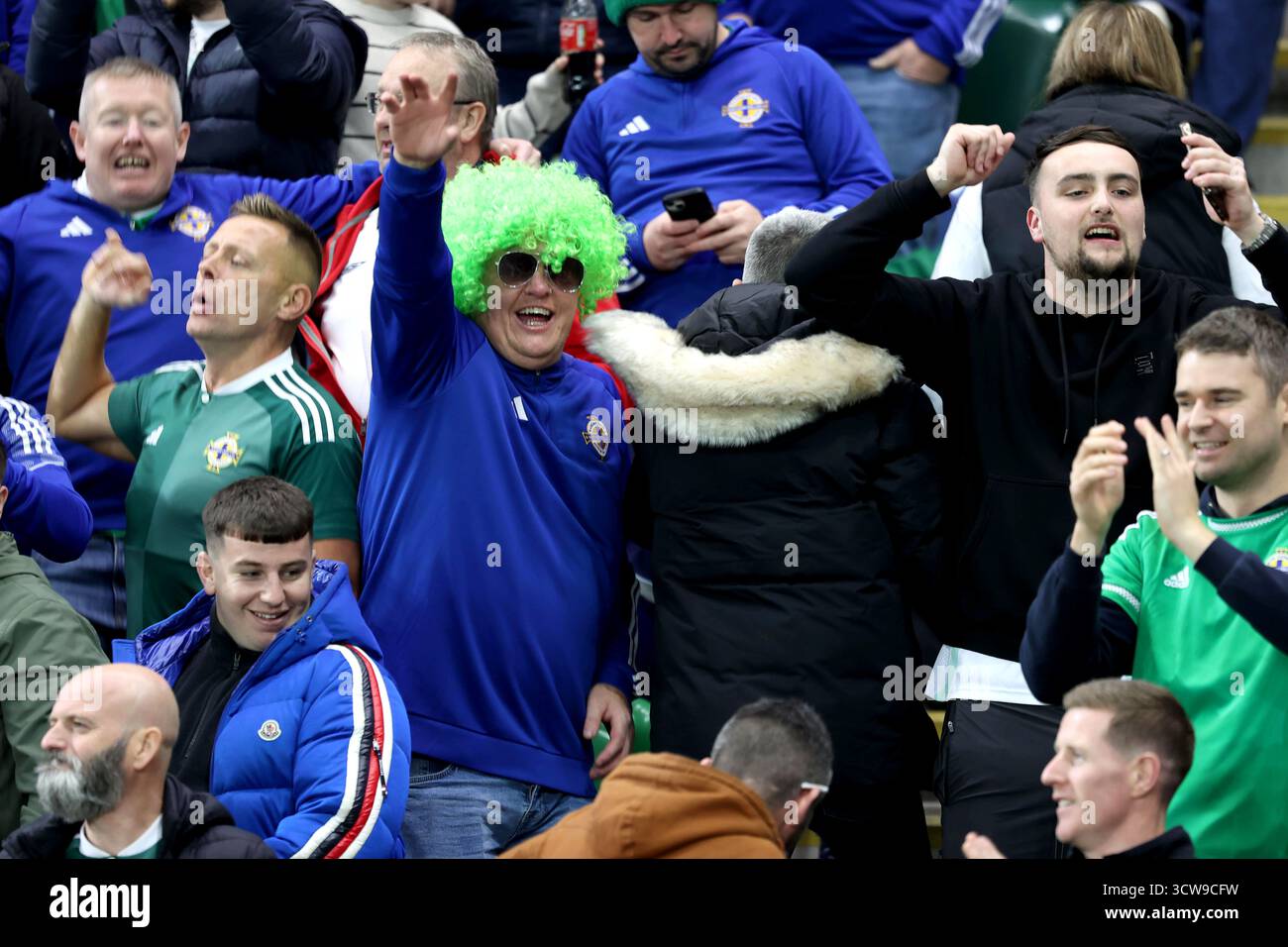 Northern Ireland fans celebrate in the stands after the FIFA World Cup ...