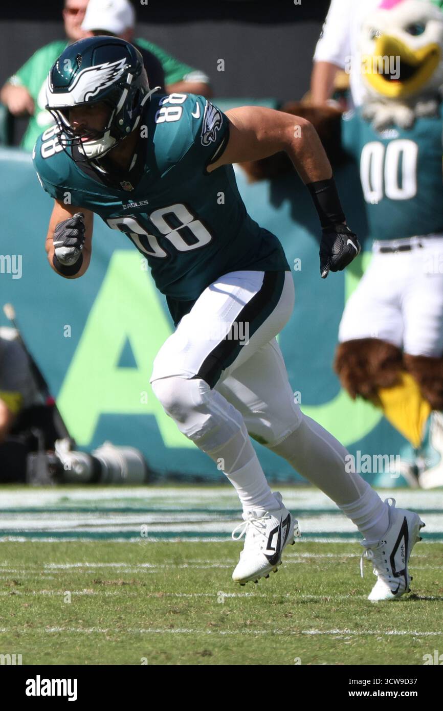 Philadelphia Eagles tight end Dallas Goedert (88) runs a route during an NFL football game ...