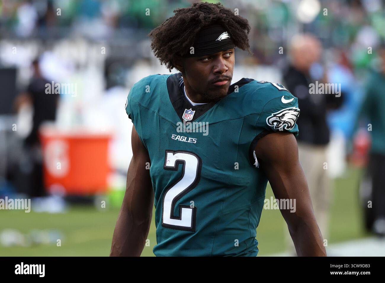 Philadelphia Eagles wide receiver Jahan Dotson (2) looks on after an ...