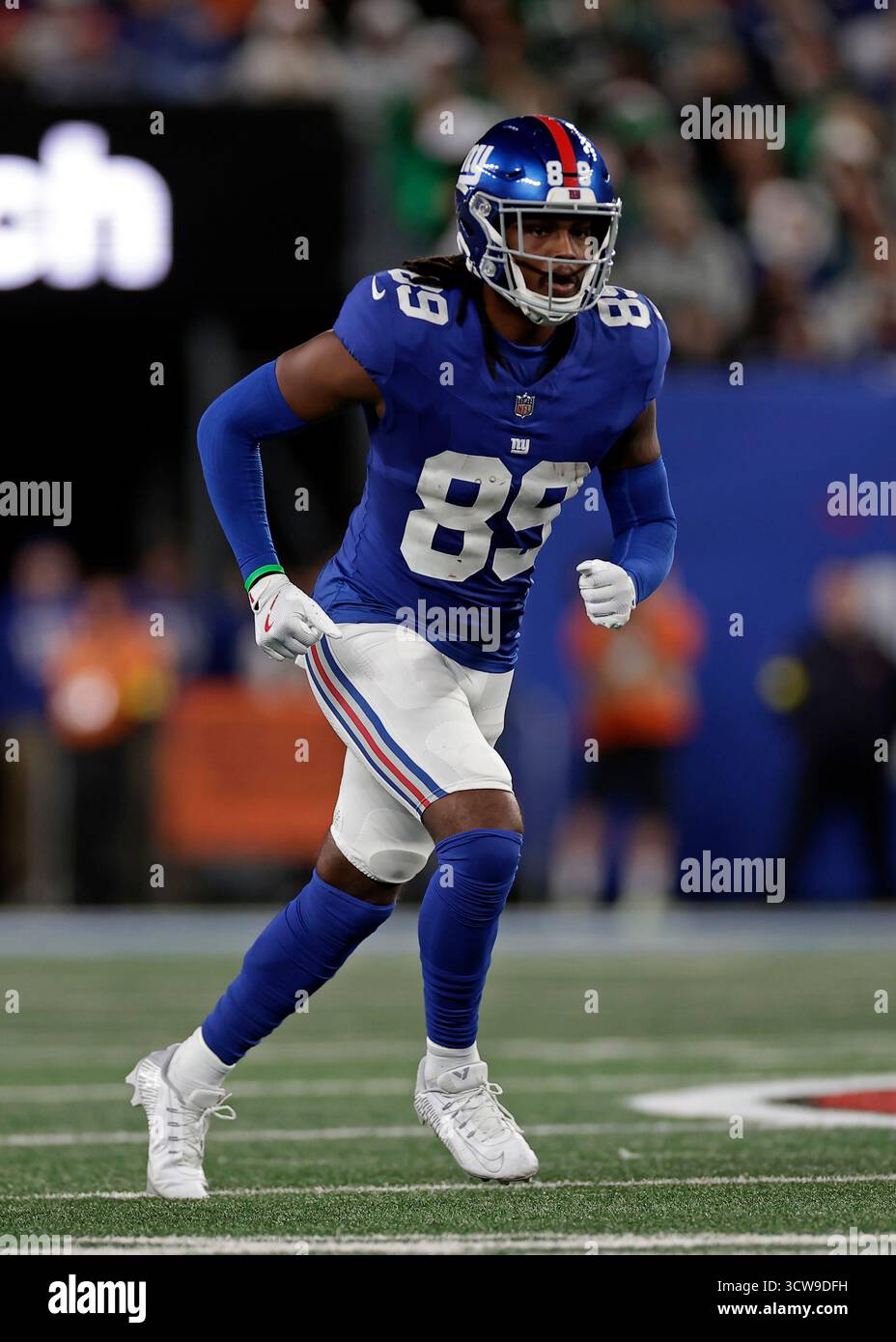 New York Giants wide receiver Lil'Jordan Humphrey (89) passes the ball ...