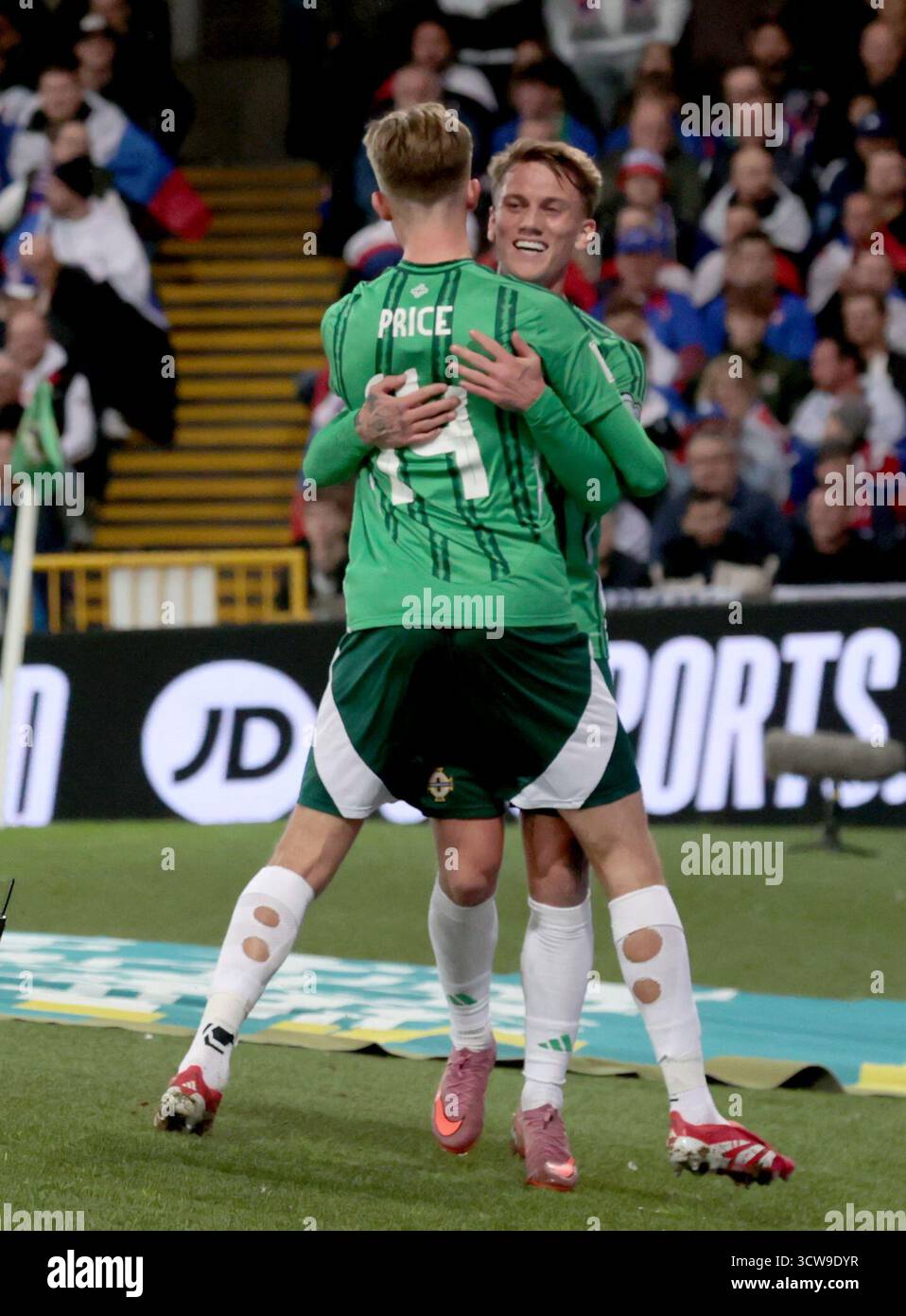 Northern Ireland's Isaac Price (left) and Ethan Galbraith celebrate ...