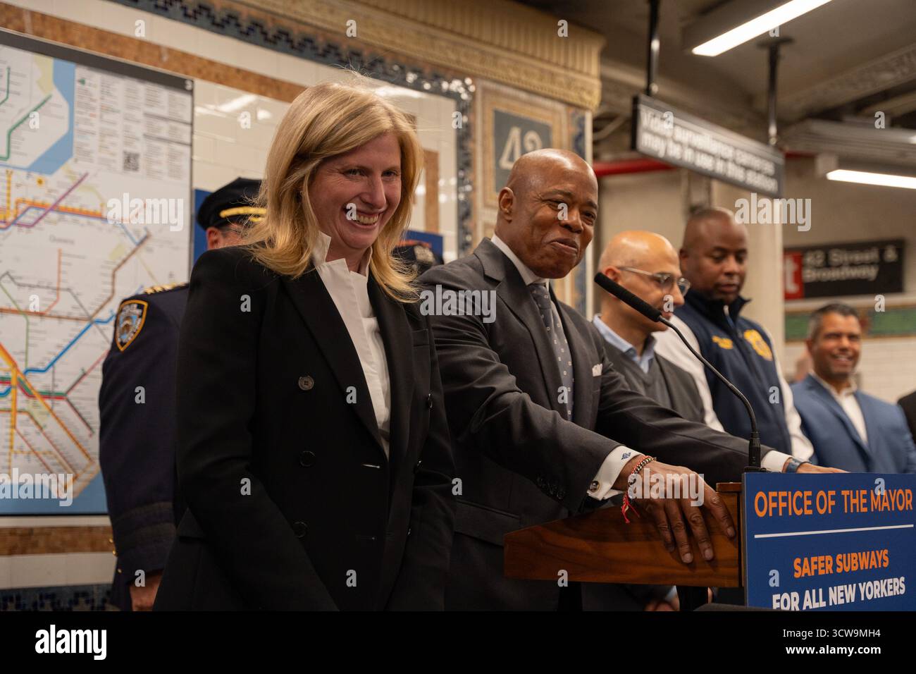 Manhattan, USA. 10th Oct, 2025. New York City mayor Eric Adams and ...
