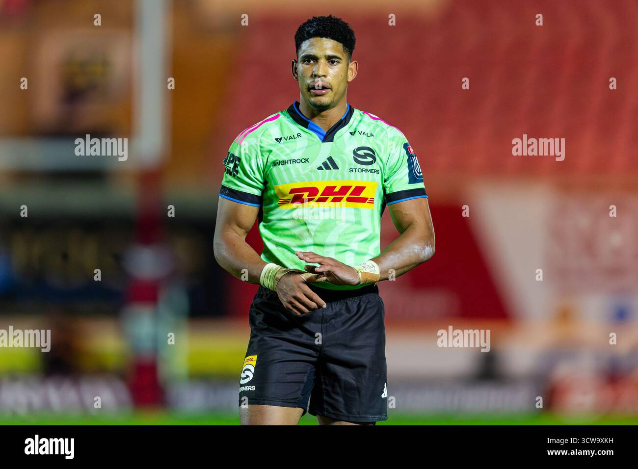 Llanelli, Wales, UK, 10 October 2025. Sacha Feinberg-Mngomezulu of DHL ...