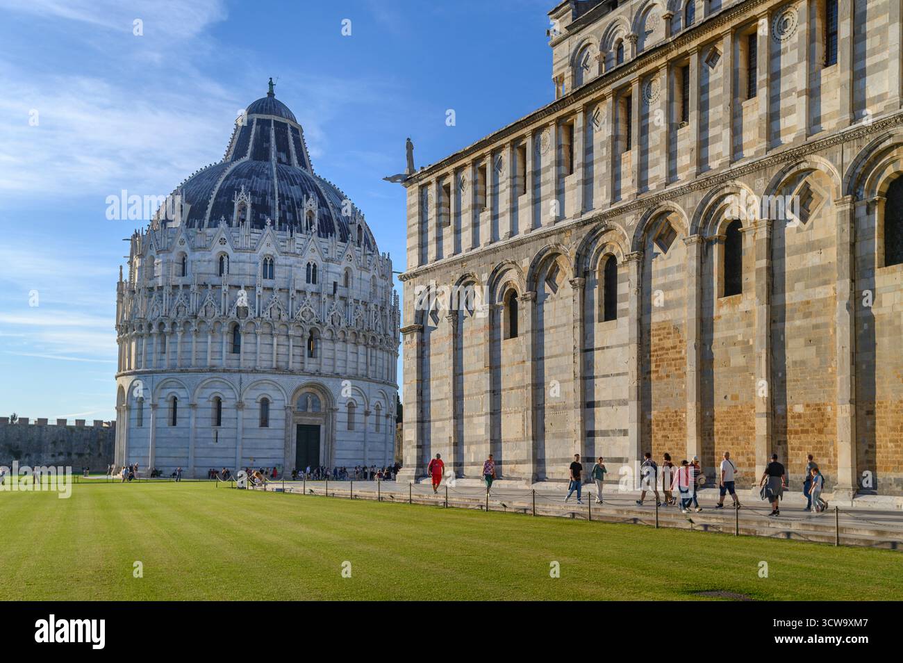 Historic Italian site at Pisa, featuring the Baptistery and cathedral ...