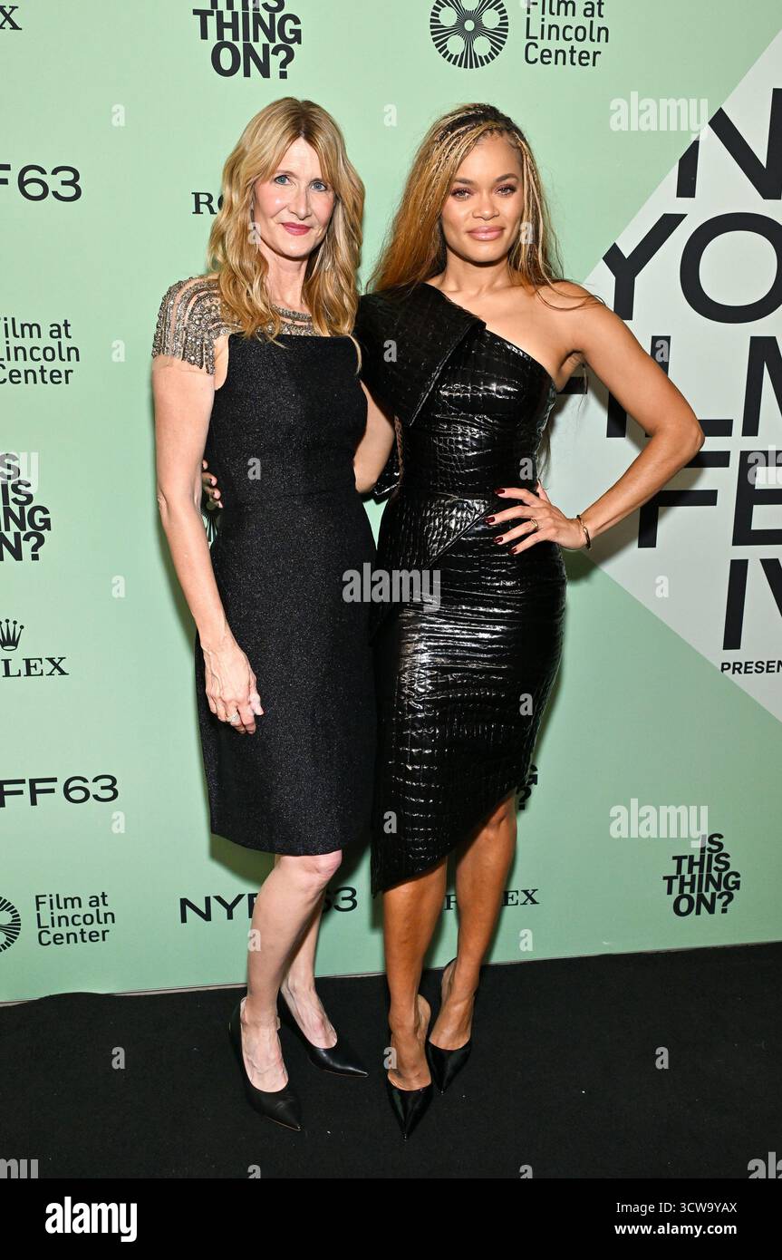 Laura Dern, left, and Andra Day attend the premiere of "Is This Thing ...