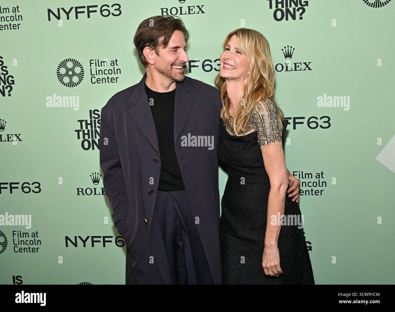 Bradley Cooper, left, and Laura Dern attend the premiere of "Is This ...