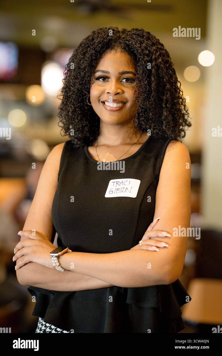 Traci Gibson attends a breakfast function with Alejandra Salinas at ...