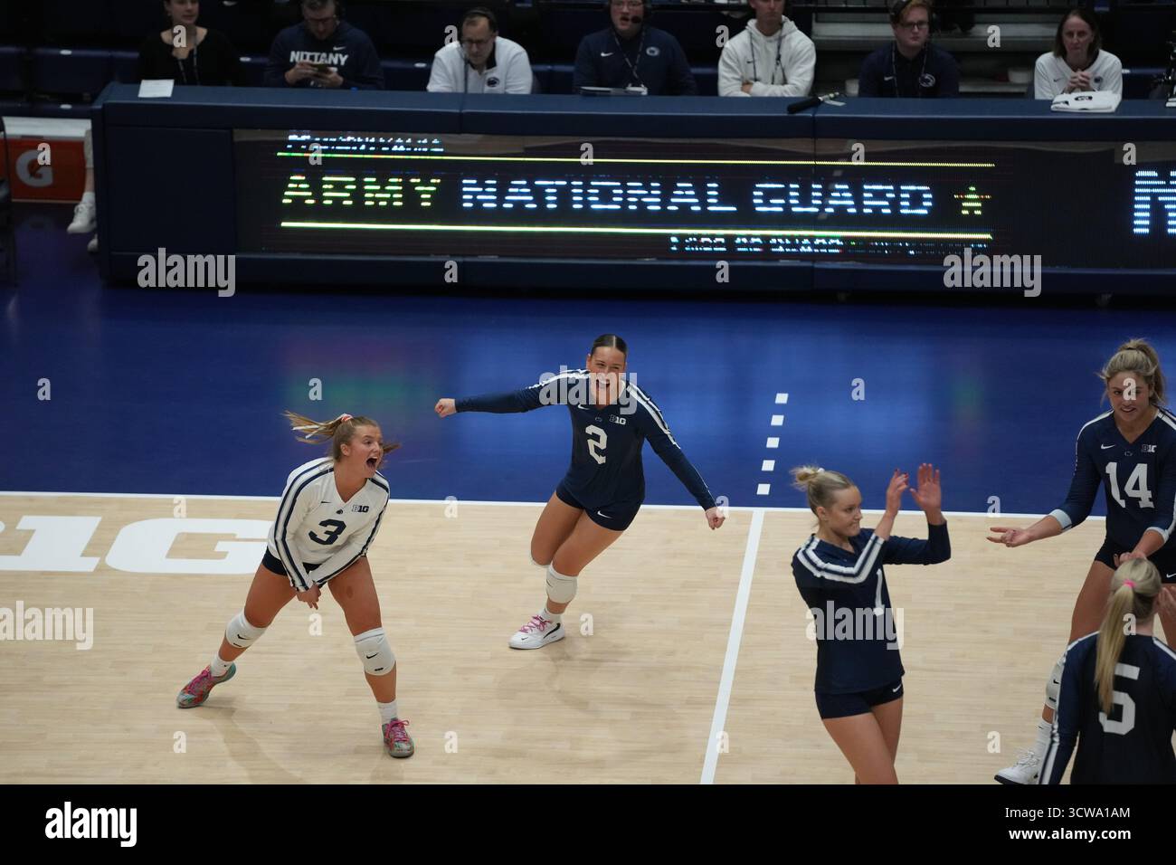 Penn State's libero Gillian Grimes (3) and libero Ava Falduto (2 ...