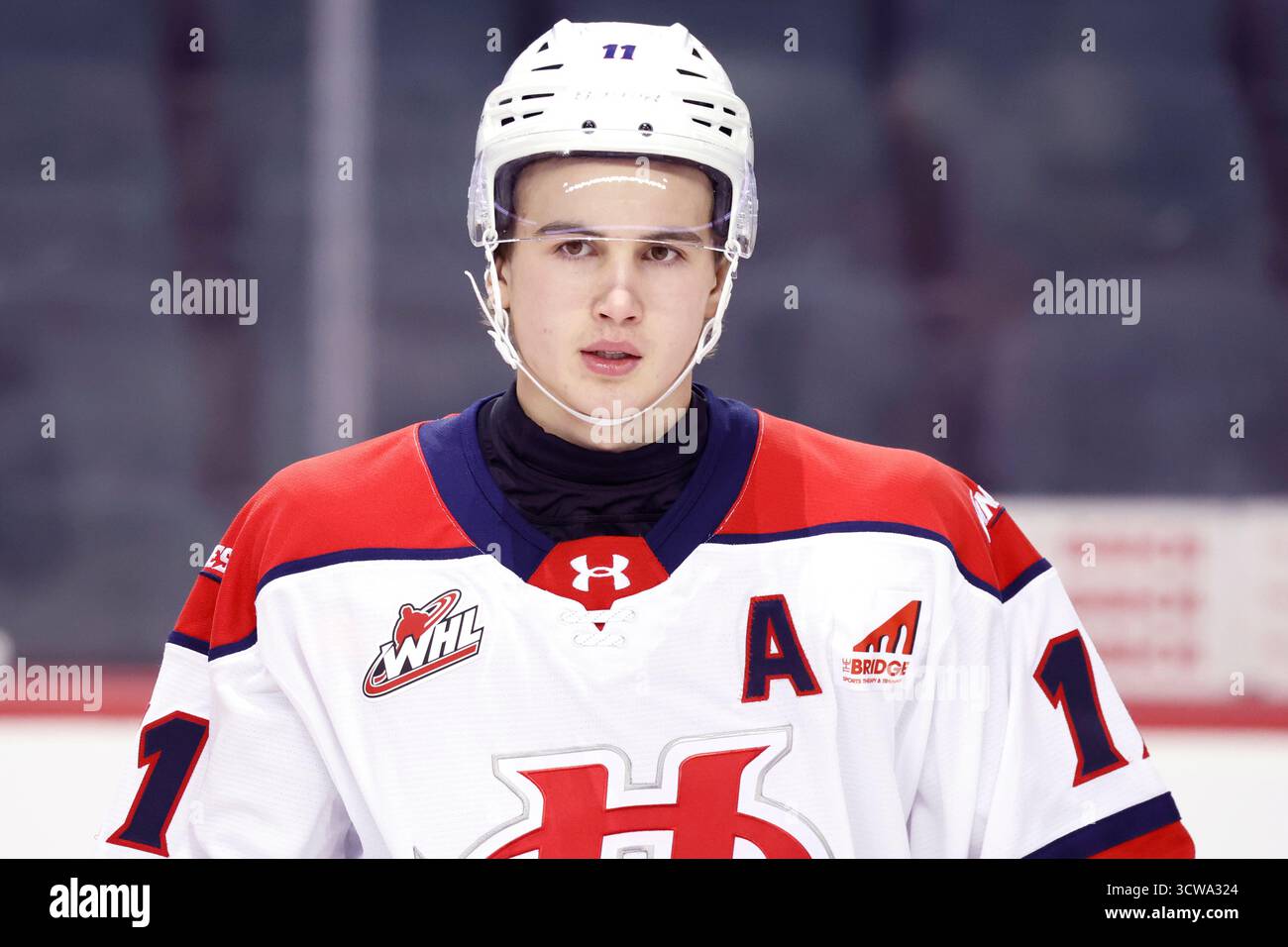 Profile photo on Lethbridge Hurricanes C Luke Cozens during WHL ...