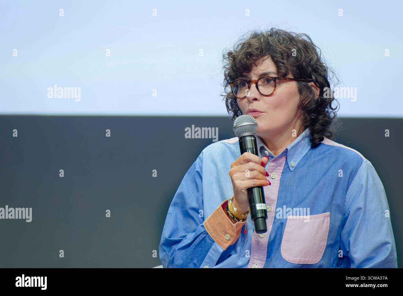 Paris, France. 10th Oct, 2025. Actress Audrey Tautou talks about her ...
