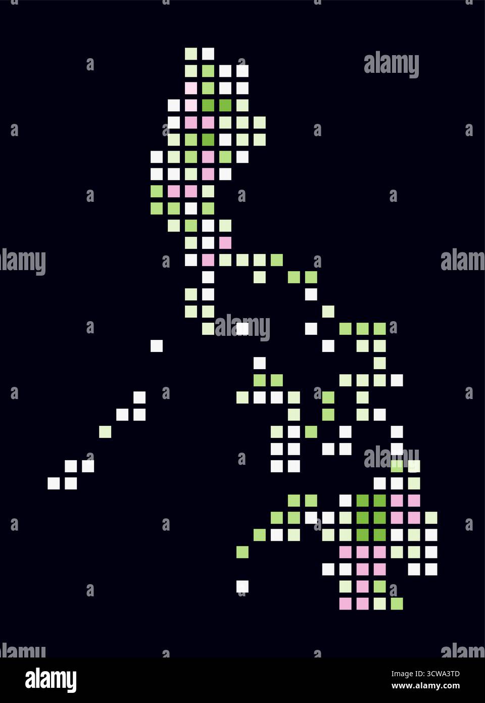 Philippines dotted map. Digital style map of the country on dark ...