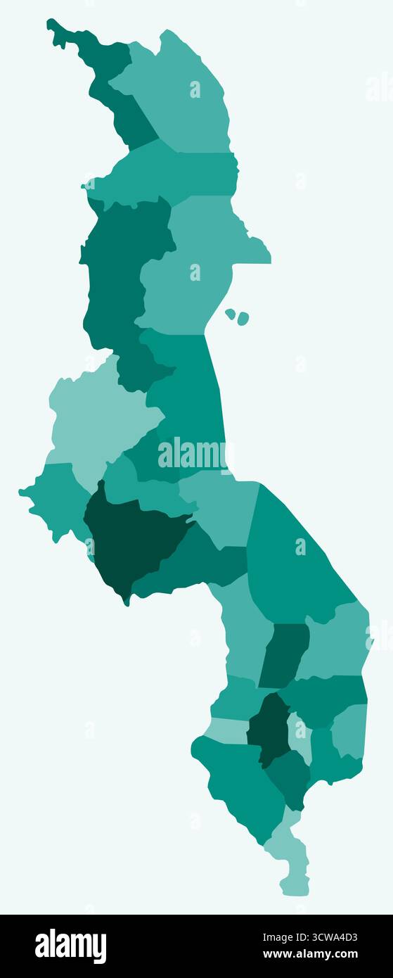 Map of Malawi with regions. Just a simple country border map with ...