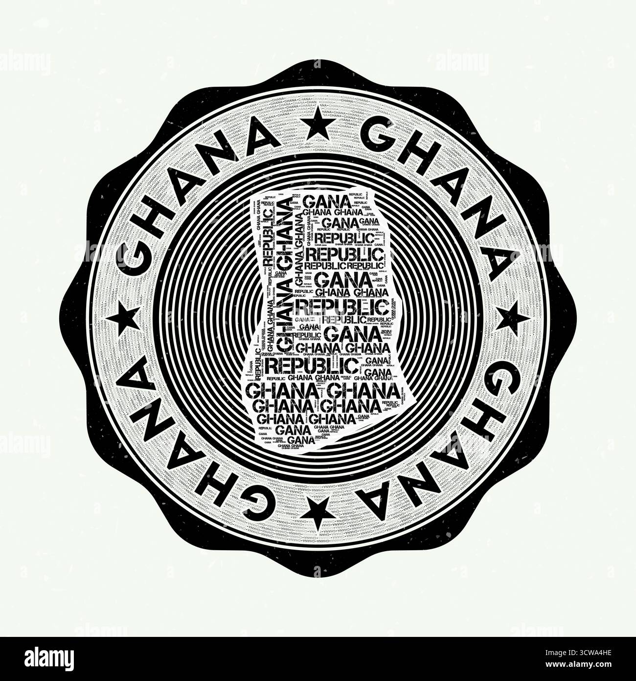 Ghana seal country round Stock Vector Images - Alamy