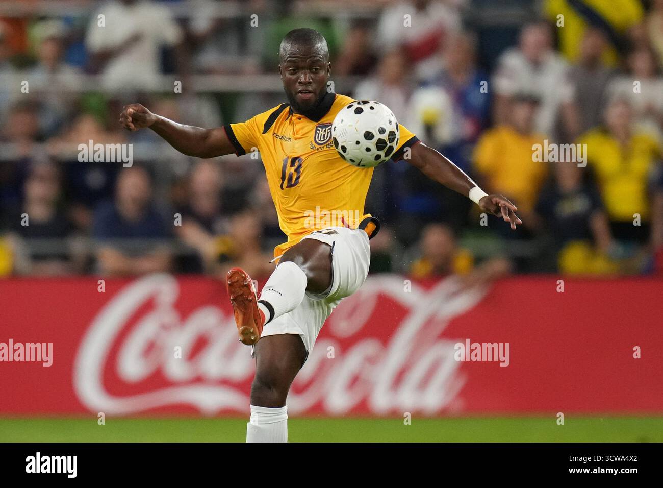 Ecuador forward Enner Valencia (13) handles a pass during the first ...
