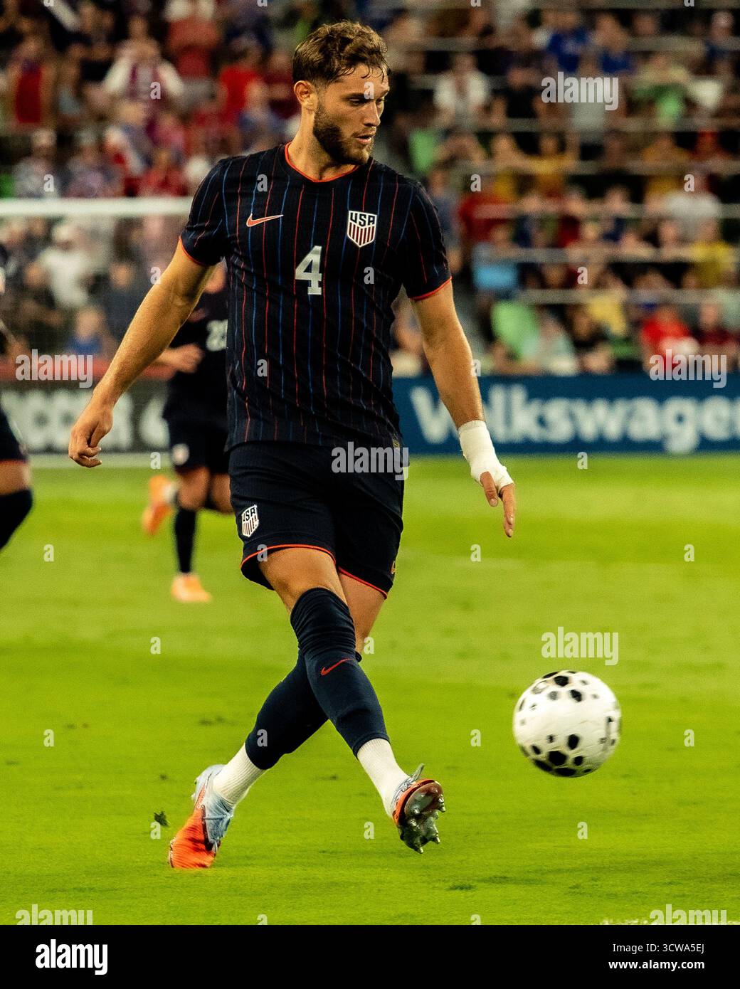 Texas, USA. 10th Oct, 2025. Tyler Adams (4) of the US Men's Soccer Team ...